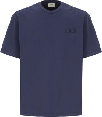 Autry Blaues Baumwoll-T-Shirt mit Rundhalsausschnitt - - Tops - Herren - Blau - L