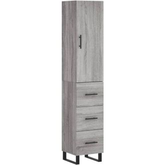 vidaXL Buffet haut Sonoma gris 34,5x34x180 cm Bois ding&eacute;nierie Vidaxl