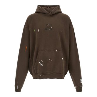 Gallery Dept. Homme, Sweatshirts et sweats &agrave; capuche, Brun, Taille: XL French Logo Painted Sweat &agrave; capuche