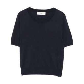 Dunst Tricot col rond en lin - Femme - Pulls - Bleu - Taille: 40 FR
