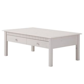 Ridgevalley home24 Couchtisch Toila I 110 x 42 x 70cm Wei&szlig;/Kiefer Wei&szlig;