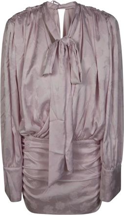 Rotate Rotate Birger Christensen, Femme, Blouses et Chemises, Rose, Taille: 34 FR Mini Abito Manica Lunga Scialle