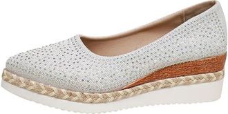 Generic Sandales compens&eacute;es pour femme - Chaussures plates confortables - Ballerines basses - Semelle &eacute;paisse - Chaussures de loisirs tendance - Chaussures de