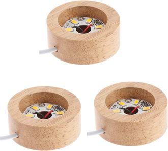 DOITOOL 3st&uuml;cke Holz Sockel F&uuml;r Kristallkugel Usb-ladebasis Warmlicht Tischlampe Breit Dekoration F&uuml;r B&uuml;ro Schlafzimmer Und Kinderzimmer