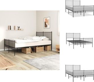 vidaXL Cadre de lit métal sans matelas avec pied de lit noir 140x190cm - Cadre De Lit - Lit Double - Lit Metal - Literie - Meuble Chambre
