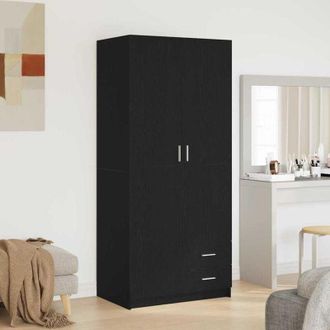 vidaXL Armoire Chêne noir 80 x 52 x 180 cm Bois dingénierie Vidaxl