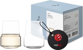 Zwiesel Glas Wei&szlig;weinbecher Level (2er Set), Weingl&auml;ser ohne Stiel f&uuml;r Wein, Iced Matcha Latte und Shakes, sp&uuml;lmaschinenfeste Tritan-Kristallgl&auml;ser, Made in German