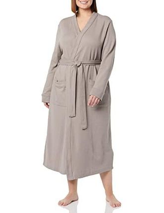 Amazon Essentials Peignoir Long En Tissu Nid DAbeille Léger (Grandes Tailles Disponibles) Femme, Gris Fumé, XL