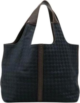 Bottega Veneta Bottega Veneta Vintage - Sac cabas en toile tress&eacute;e doccasion - Femme - Pre-owned - Bleu - Taille: ONE Size