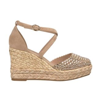 Alma En Pena Alma EN Pena, Femme, Chaussures, Beige, Taille: 36 EU Compensée ornée de perles