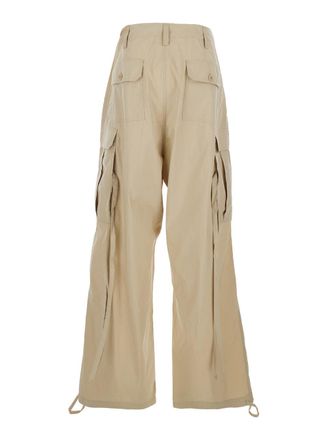P.A.R.O.S.H. Womens Cargo Trousers Beige Polyamide