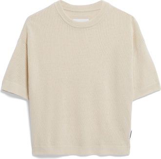 Armedangels Damen Strickshirt aus Leinen-Mix LIZAA LINO Relaxed Fit Raw White