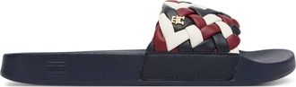 Tommy Hilfiger Pantoletten Tommy Hilfiger Th Cornrow Pool Slide FW0FW09039 Bunt