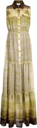 Liu Jo Femme, Robes, Multicolore, Taille: 38 FR Robe Longue Maxi en Mousseline Imprim&eacute;e