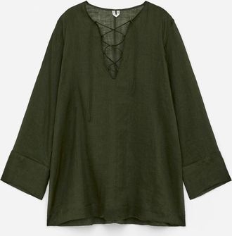 Arket Strandkleid Aus Ramie -Gr&uuml;n