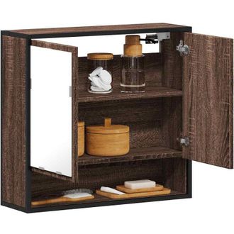 vidaXL Armoire &agrave; miroir de salle de bain ch&ecirc;ne marron bois ing&eacute;nierie - Vidaxl