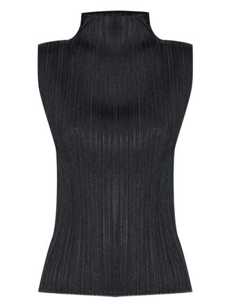 Pleats Please Issey Miyake haut à design plissé - Noir
