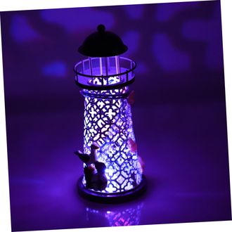 Aboofan Mediterraner Kerzenhalter aus Maritimer Leuchtturm Kerzenständer Mittelgroßes Hohles Design in Dekorative Tischdeko für Romantische Atmosphäre Hochzei