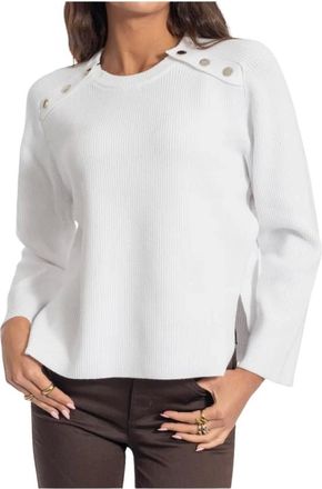 Liu Jo Femme, Pulls, Blanc, Taille: 40 FR Maille &agrave; col rond