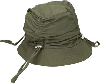Jacquemus Homme, Accessoires, Vert, Taille: 60 CM Chapeau Seau en Coton Vert Style D&eacute;contract&eacute;