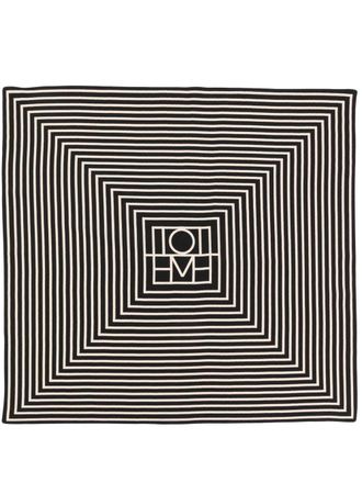 Toteme foulard en soie &agrave; motif monogramm&eacute; signature - Noir