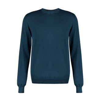 Boglioli Klassischer Blauer Baumwoll-Rundhalspullover - - Sweatshirts & Hoodies - Herren - Blau - 3XL