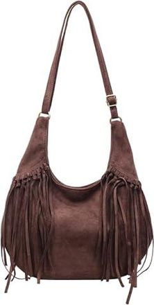 Generic Introti Sac &agrave; main en daim synth&eacute;tique pour femme - Grande capacit&eacute; - Bandouli&egrave;re r&eacute;glable - Pour le travail, les voyages et les voyages, caf&eacute;, 7.87*1