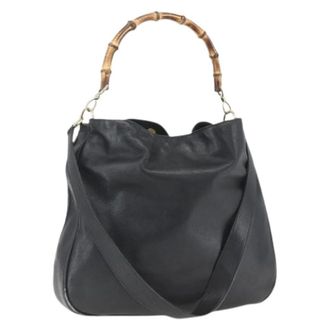 Gucci Sac &agrave; main vintage en cuir Pre-owned - Femme - Pre-owned - Noir - Taille: ONE Size