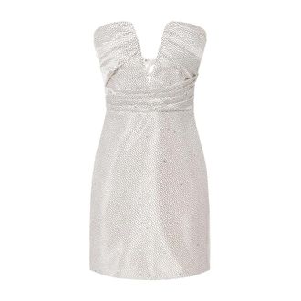 Elisabetta Franchi Gazar Minikleid mit Mikropunkt-Muster - - Dresses - Damen - Wei&szlig; - 2XL