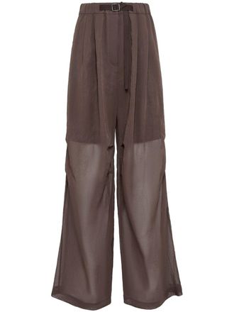 Brunello Cucinelli pantalon &agrave; coupe ample - Marron