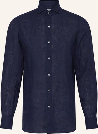 Finamore Finamore 1925 Leinenhemd Tokyo Sergio Slim Fit blau