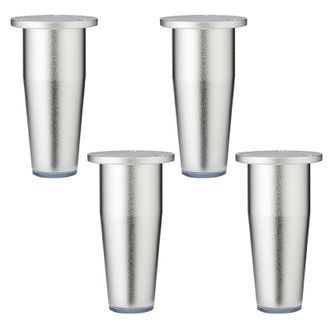 Generic Runde Aluminium-Schrankf&uuml;&szlig;e (8/10 cm) M&ouml;belf&uuml;&szlig;e Inkl Schrauben - Einfache Montage Kommodenf&uuml;&szlig;e Tischbeine F&uuml;r Bett Sofa, Schreibtisch, Schuhschrank(Si