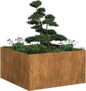 vidaXL Vidaxl - Jardinière rouillé 80x80x40 cm acier inoxydable