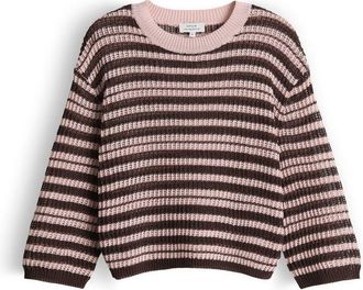 OPUS Strickpullover Gestreifter Strickpullover aus Baumwoll-Mix Leichter Griff, weiche Transparenz f&uuml;r Alltag und B&uuml;ro