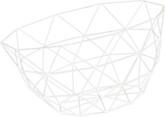 Hemoton Obstkorb Wei&szlig; Aus F&uuml;r Wohnzimmer Praktische Snack-aufbewahrungskorb Obstschalen Moderner Obstteller Handarbeit Liniendesign