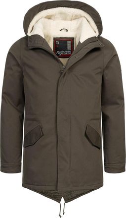 Alessandro Salvarini Herren Winterjacke (S-3XL) - Kapuze, Teddyfell innen, Warme Jacke M&auml;nner - AS-138 DGrau XX-Large