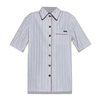 Dolce & Gabbana Gestreiftes Popeline-Hemd - - Blouses & Shirts - Damen - Grau - XS