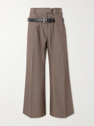 Acne Studios Hose Mit Weitem Bein Aus Wolle Mit Falten - Braun