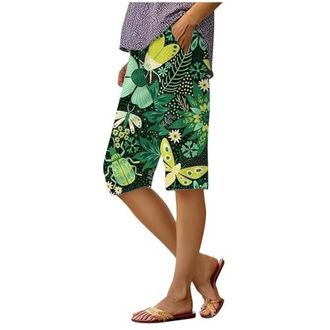 Generic Mini Short en Jeans Femme Cargo Ventre &Eacute;lastique Ronde Vetements Safari Matelass&eacute; 2022 Camouflage Brillant Leopard Pantacourt Dance Nid Pomme Cross De