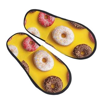 Generic L&eacute;g&egrave;re Pantoufles Impression de beignet Maison Pantoufles &eacute;l&eacute;gant Chaussons en Peluche pour Adulte Ext&eacute;rieur Homme M
