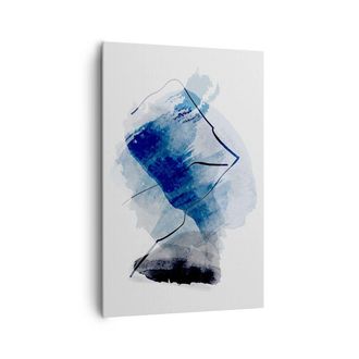 Arttor Wandbilder Dekoration Wohnzimmer Blau Schwarz Abstraktion Bilder auf Leinwand 80x120cm Leinwandbild mit Rahmen Schlafzimmer K&uuml;che Deko Wand Kunstdruck