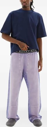 Marni pantalon à taille à logo - Violet