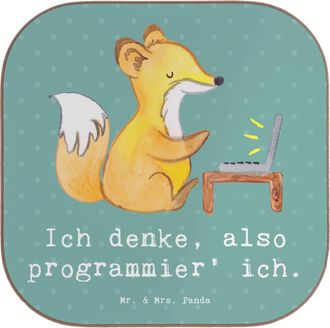 Mr. & Mrs. Panda gl&auml;seruntersetzer Denker Softwareentwickler - Geschenk, Beruf, Becheruntersetzer, Berufsliebe, Programmiersprachen, Geschenke mit Herz, Softwareentwic