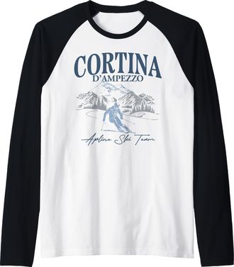 Trendy Apparel Cortina DAmpezzo Alpine Ski Team Skier Raglan