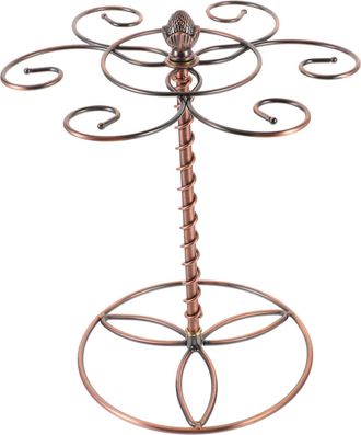 Valiclud Eisen Wein Glashalter mit Holzsockel Tisch Weinbecher Halterung Umhängbar Stabiles und Platzsparendes Design für Vielseitige Weinpräsentation und Eleg