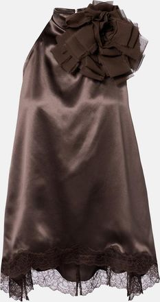 Magda Butrym Top aus Seidensatin mit Spitze