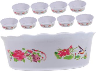 DOITOOL 10 Stück Runde Hydroponische Pflanzschalen aus Kunststoff ohne Abfluss für Narzissen Wasserlilien und Lotus Platzsparend Pflegeleicht für Balkon und F