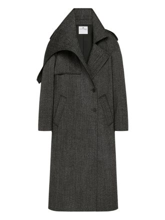 Courr&egrave;ges manteau long &agrave; col asym&eacute;trique - Gris