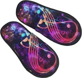 Generic Pantoufles Unisexes Note De Musique Galaxie Color&eacute;e Pantoufles DExt&eacute;rieur Lavable Chaussons Femme Automne Hiver Chausson Hommes, Pour Int&eacute;rieur Ext&eacute;ri