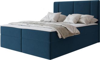 Mirjan24 Boxspringbett Mexon, Doppelbett mit Topper und Matratze, Polsterbett mit 2 Bettk&auml;sten, Bett mit gepolstertes Kopfteil, Continentalbett (Manila 26, 140